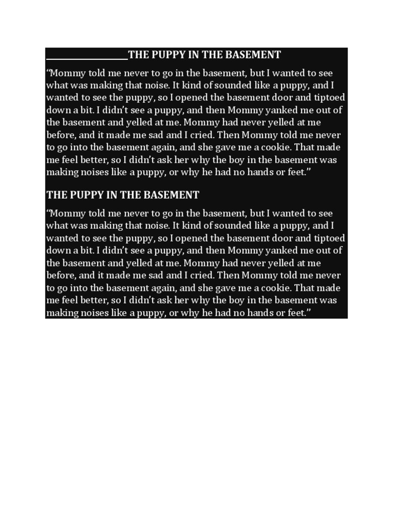 The Puppy in The Basement | PDF