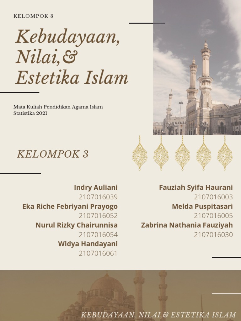 Kel 3 - Kebudayaan, Nilai,&Estetika Islam | PDF