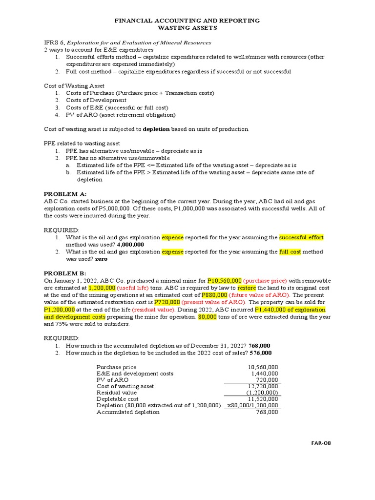 Wasting Assets Annotated | PDF | Depreciation | Book Value