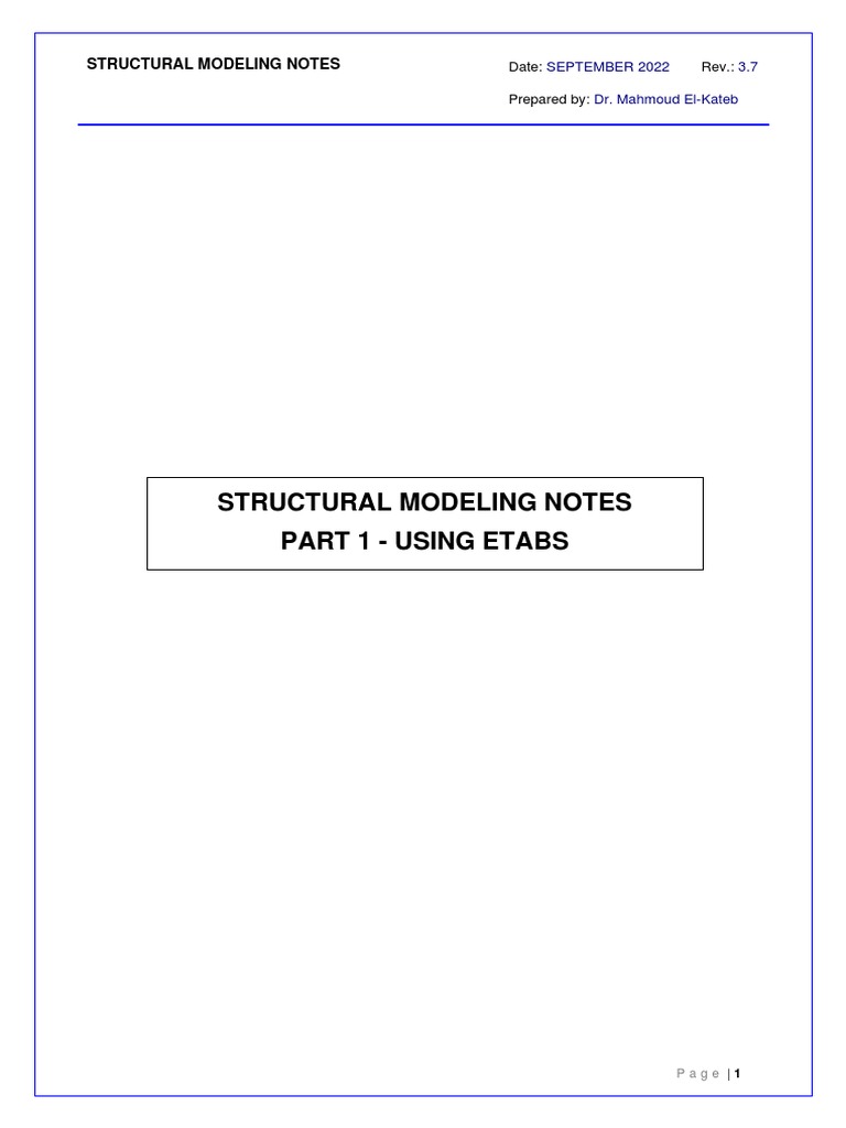 Structural Modeling Notes Rev 3.7 | PDF