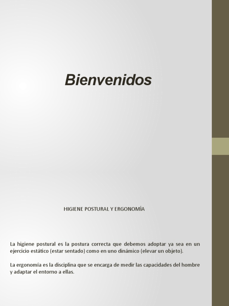 Higiene Postural y Ejercicios Esenciales | PDF | Dolor lumbar ...