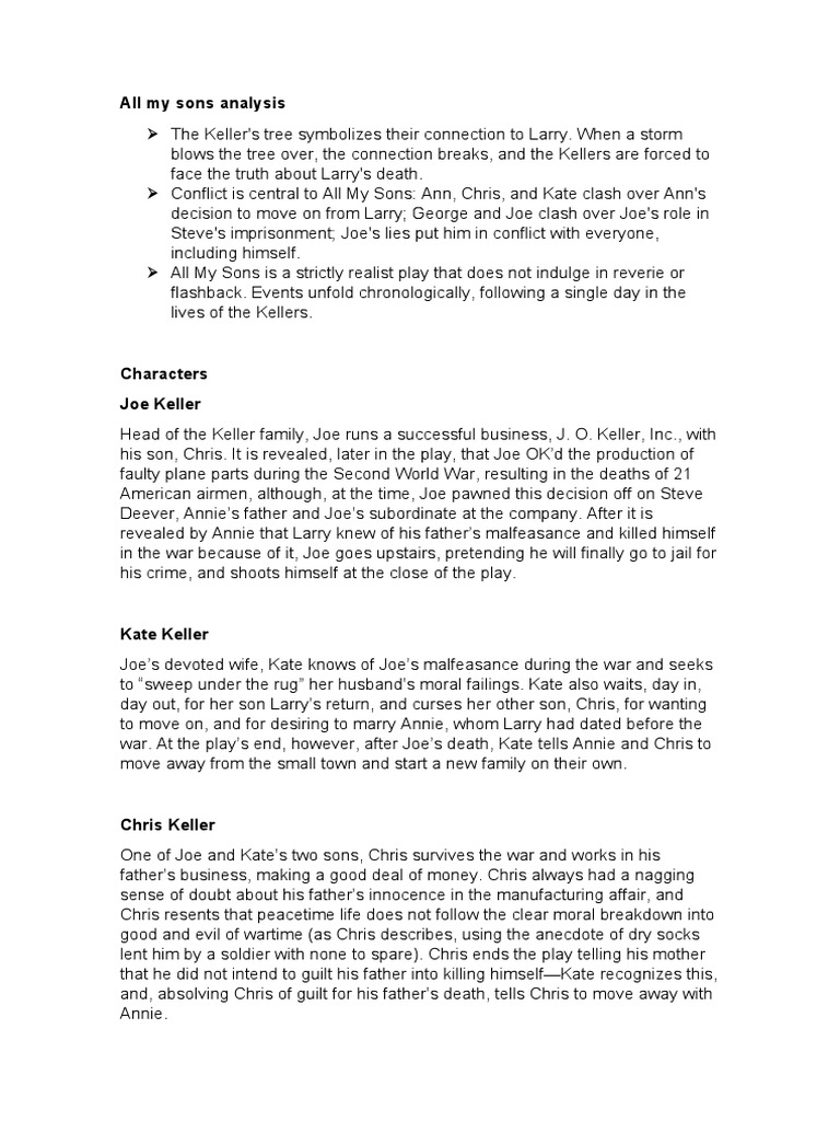 All My Sons Analysis | PDF