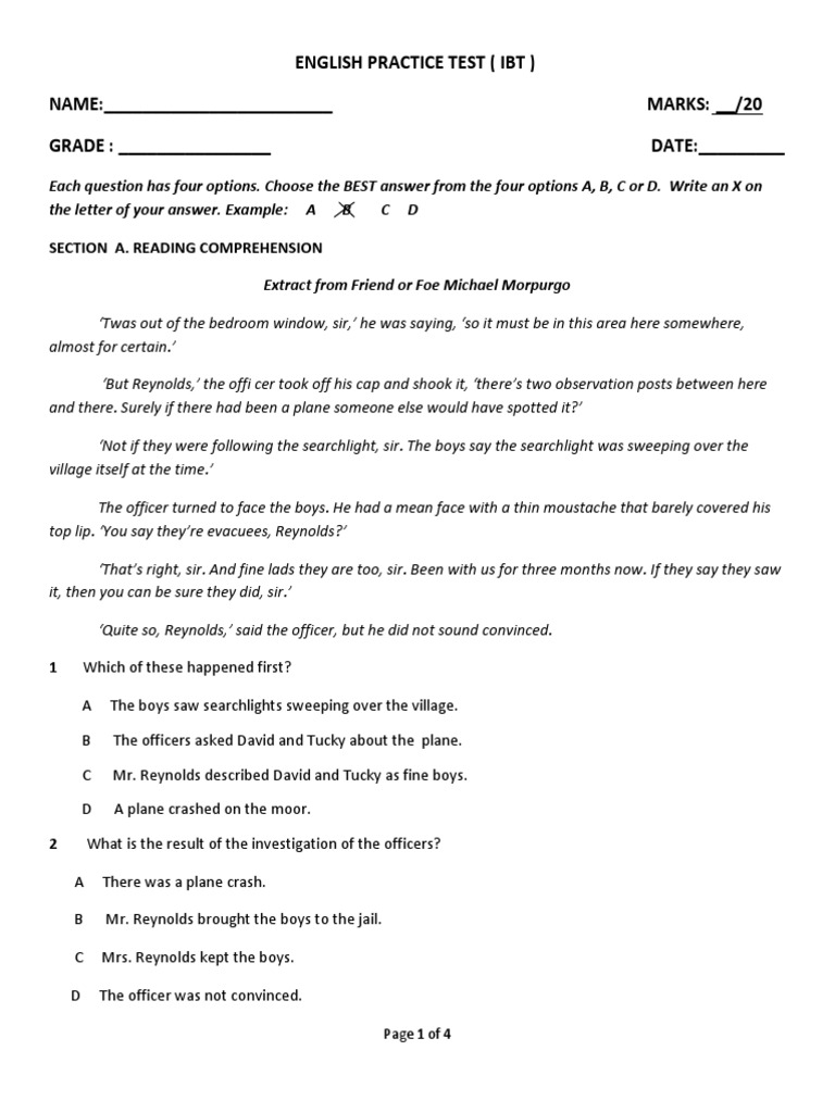 Ibt English Practice Test | PDF