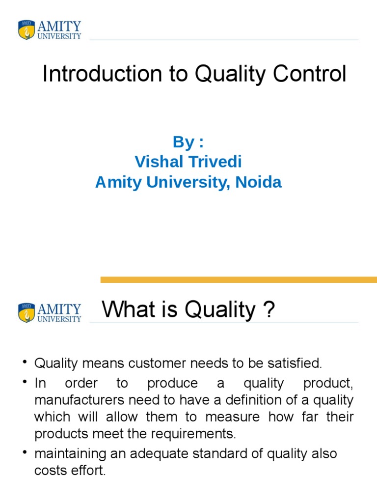 Introduction To Quality Control | PDF | Quality (Business) | Quality ...