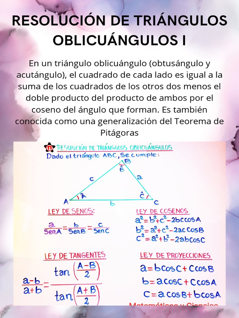 Resolución de Triángulos Oblicuángulos I | PDF
