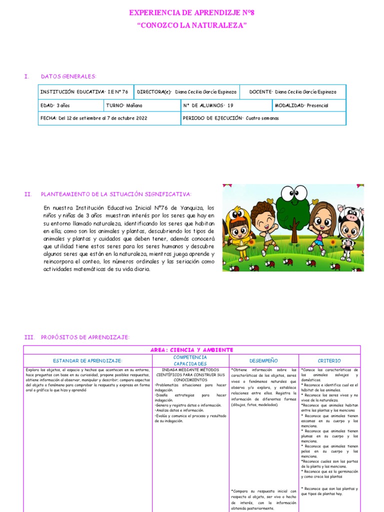 Proyecto La Naturaleza | PDF | Aprendizaje | Naturaleza