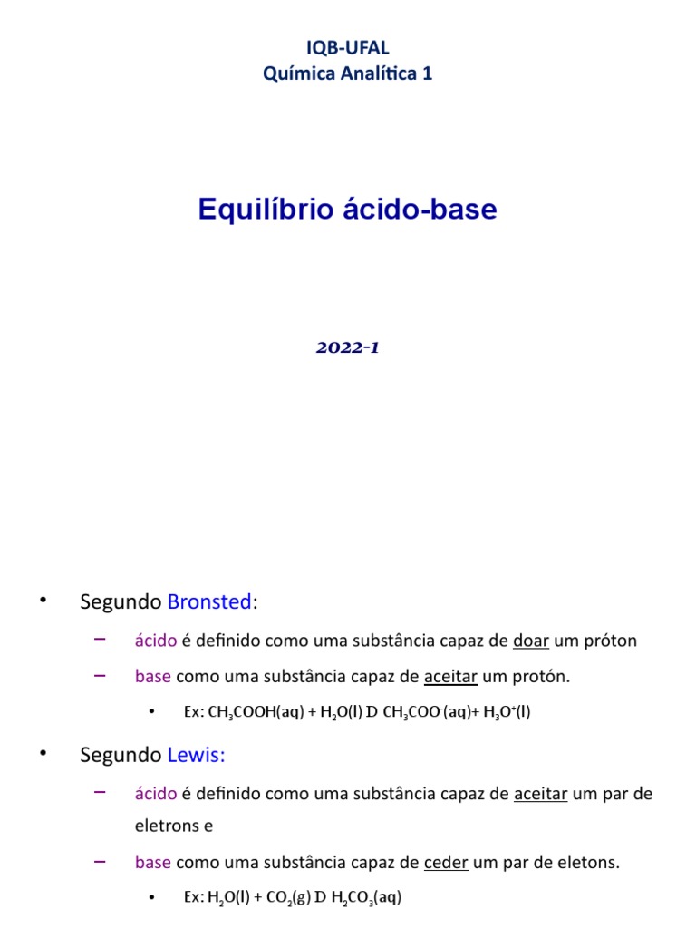 Equilíbrio Ácido-Base em Química | PDF | Solução-tampão | Sal (Química)