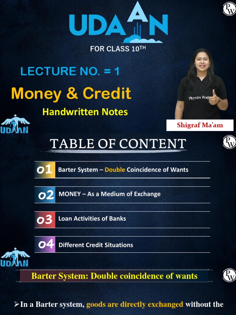 Class 10 Money and Credit Notes | PDF | Banks | Deposit Account