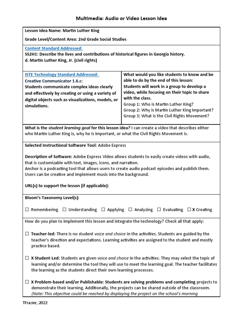 Multimedia Video Lesson Plan Final | PDF | Multimedia | Learning