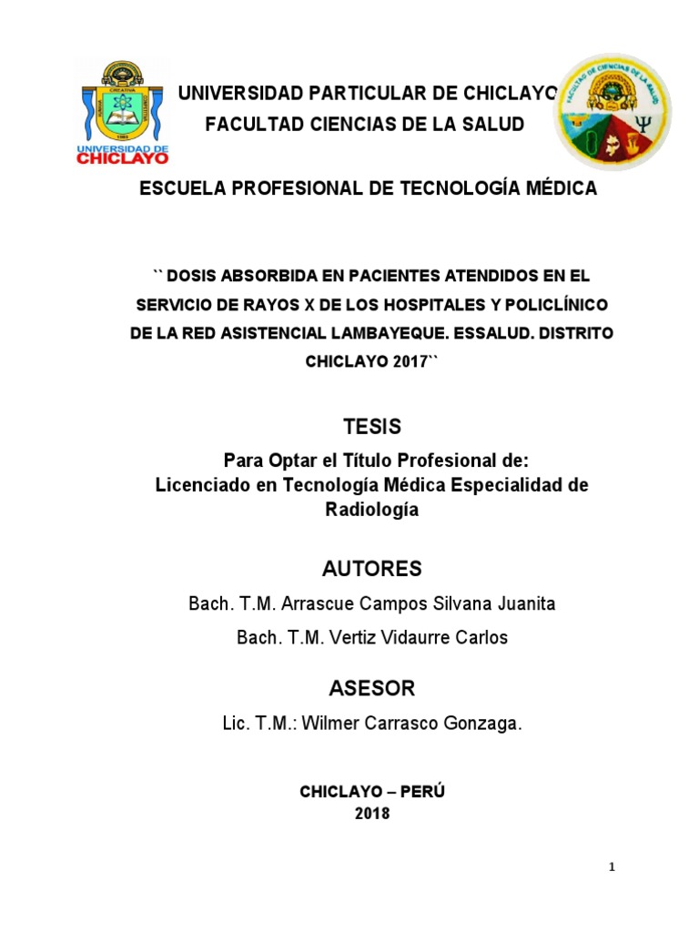 Tesis Final Completo y Terminado | PDF | Radiación | Física Médica