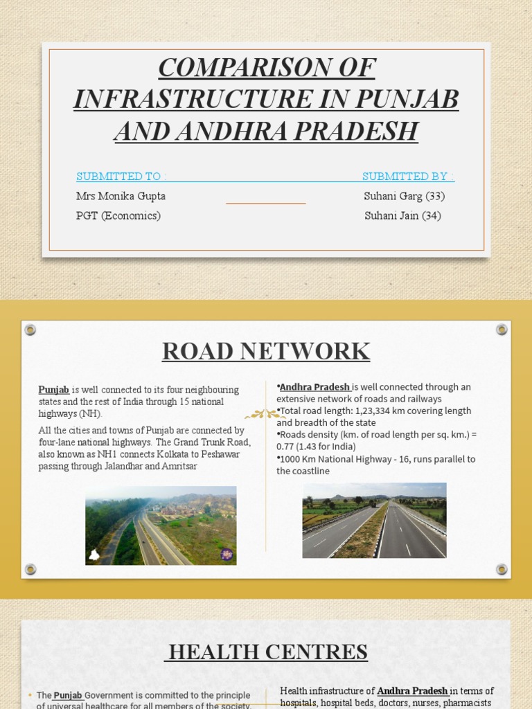 Comparison of Infrastructure in Punjab and Andhra Pradesh | PDF ...