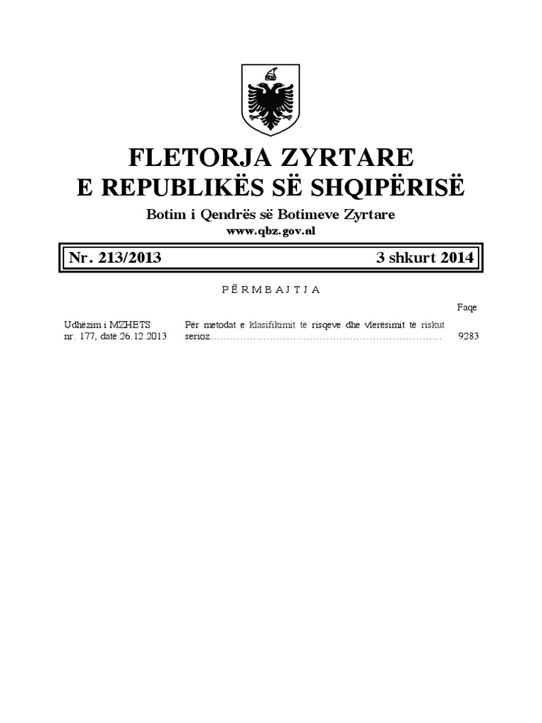 Udhëzim 177 - 2013 Për Metodat e Klasifikimit Të Risqeve Dhe Të ...