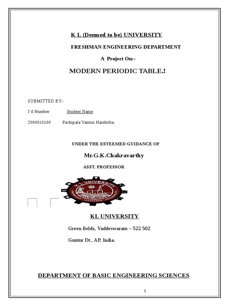 Modern Periodic Table Project... | PDF | Computer File | Programming