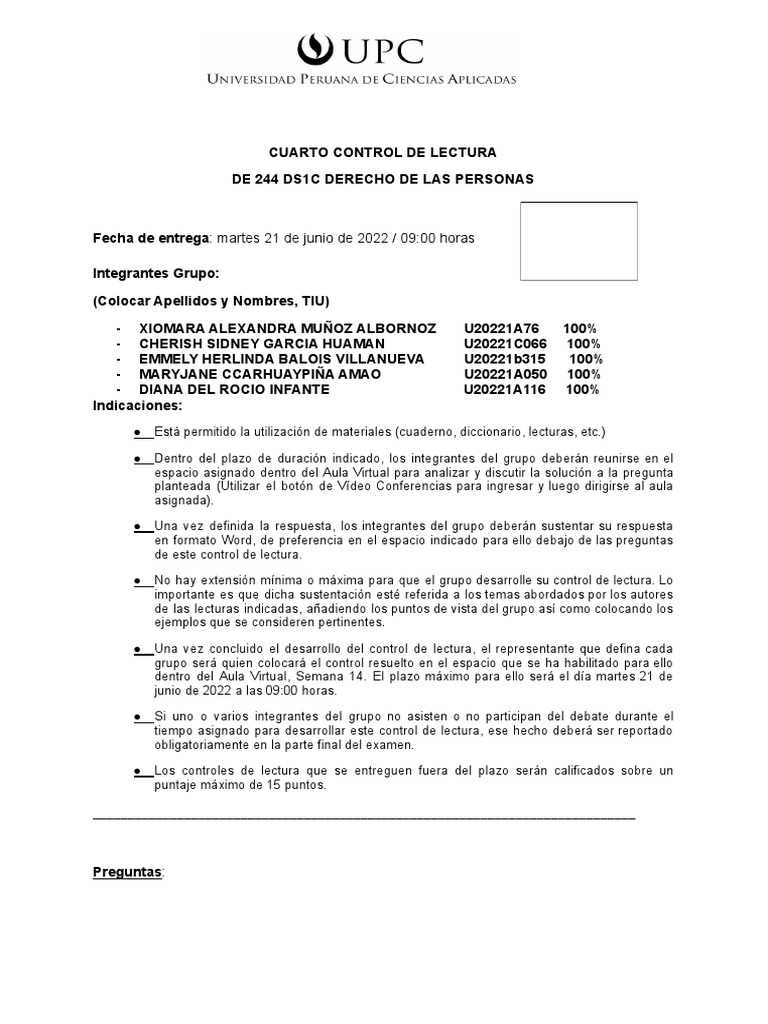 Cuarto Control de Lectura | PDF | Bienes (Ley) | Justicia