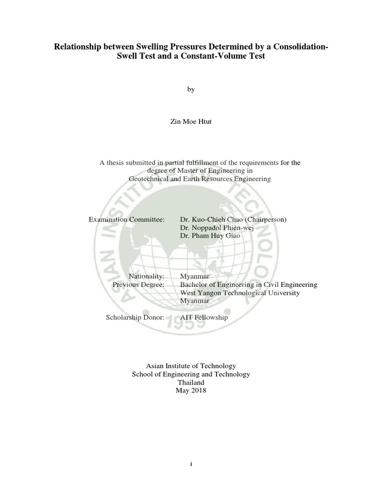 Relationship Between Swelling Pressures Determined by A ...