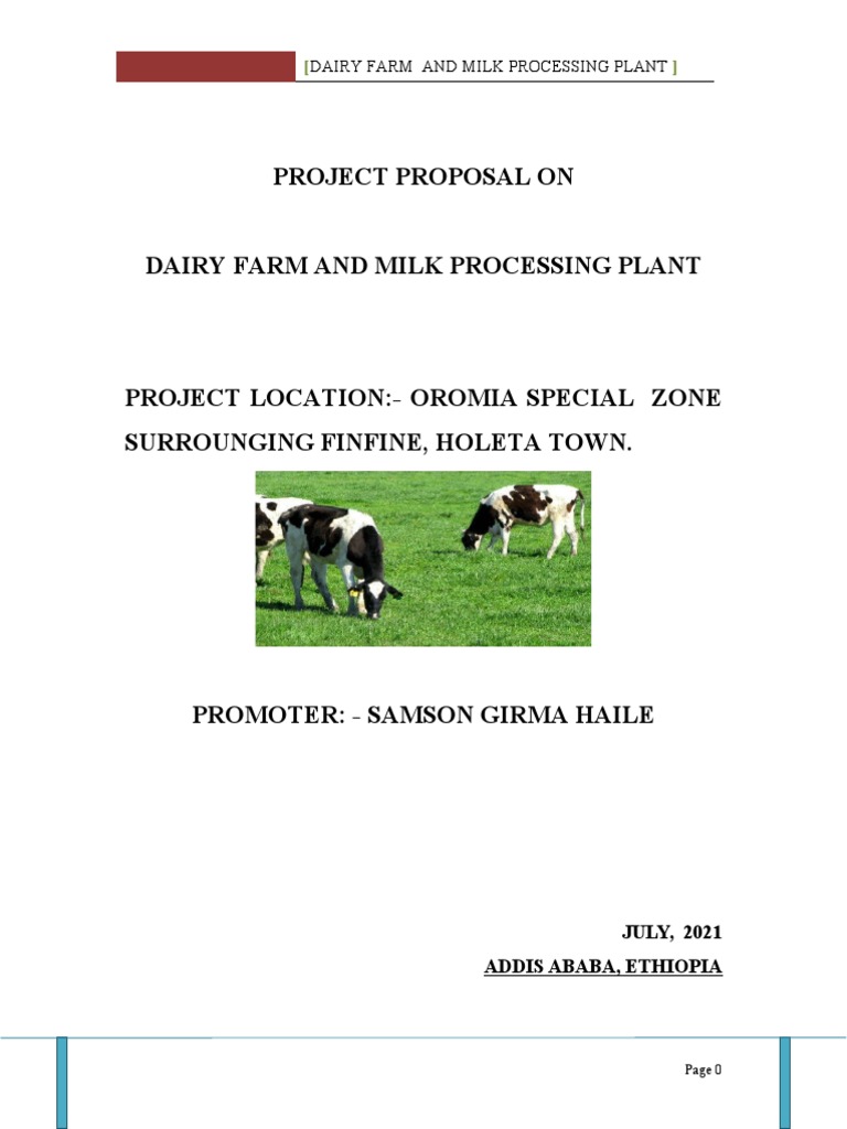 Dairy Farm & Processing Project in Holeta | PDF | Dairy | Milk