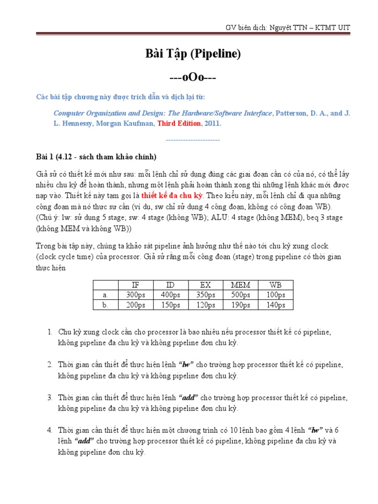 Bai Tap Chuong 5 Pipeline | PDF