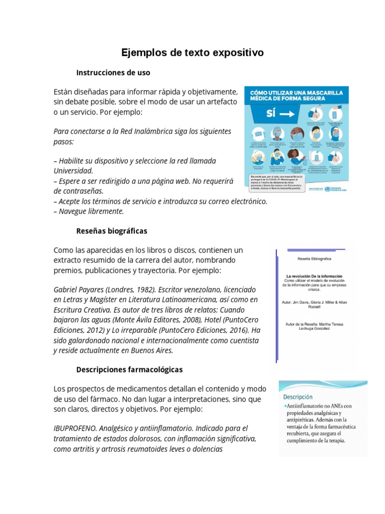 72 Ejemplos De Texto Expositivo Eejemploscom/textos Expositivos Ejemplos Cortos