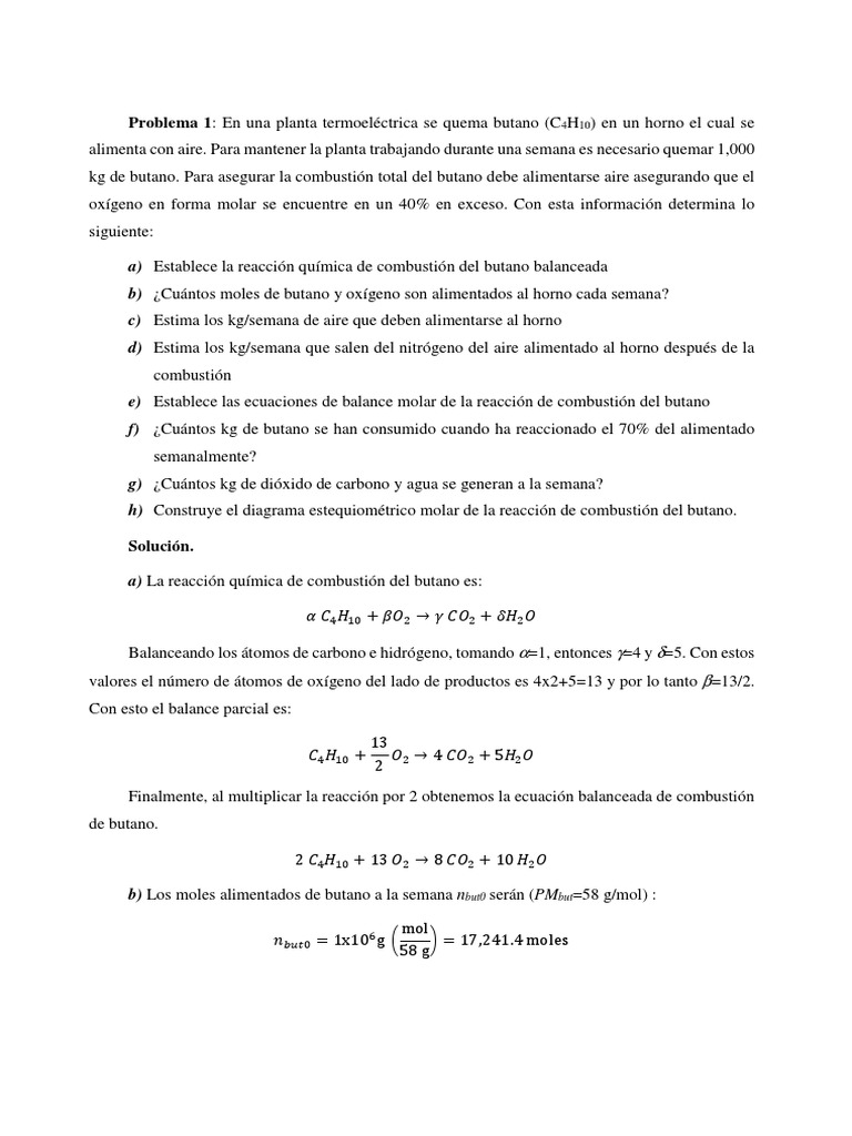 PROBLEMA APLICACION TEMA 1.2 Elementos Estequiométricos de Una Reacción ...