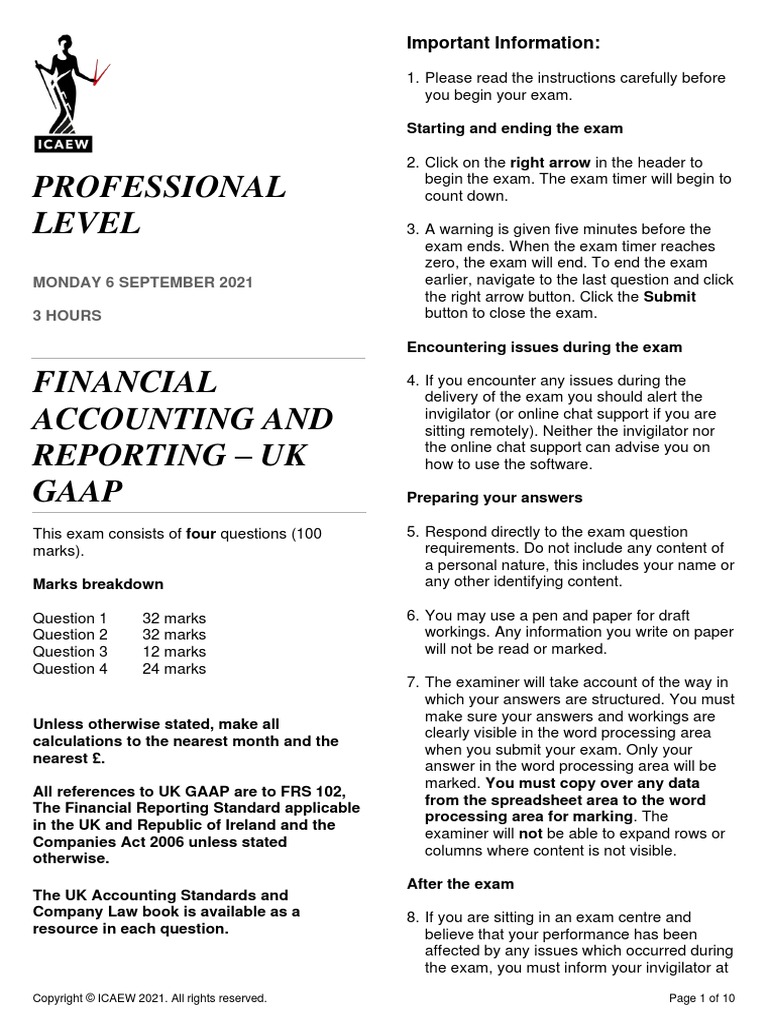 S2021 Financial Accounting and Reporting UK GAAP | PDF