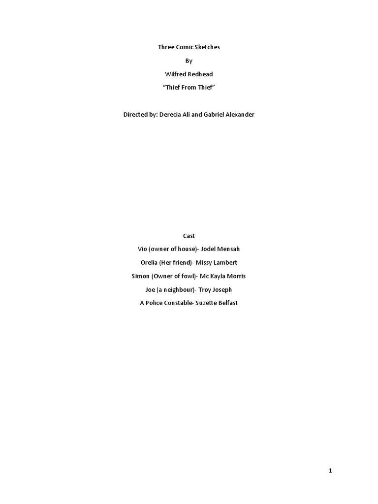 Script For Theif From Theif | PDF | Clothing | Fashion