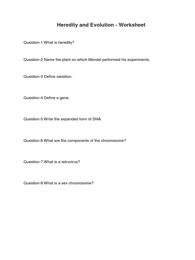 Heredity and Evolution W3 | PDF