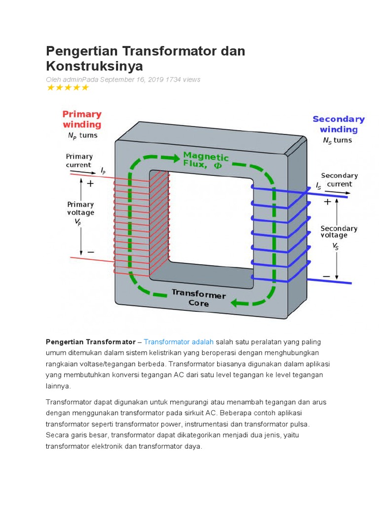 Pengertian Transformator Dan Konstruksinya | PDF