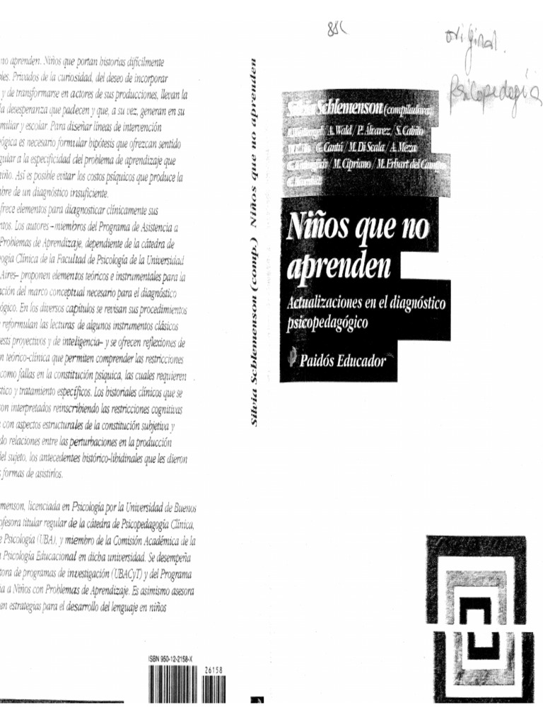 Schlemenson, S. (2001) - Niños Que No Aprenden (Libro Completo) | PDF