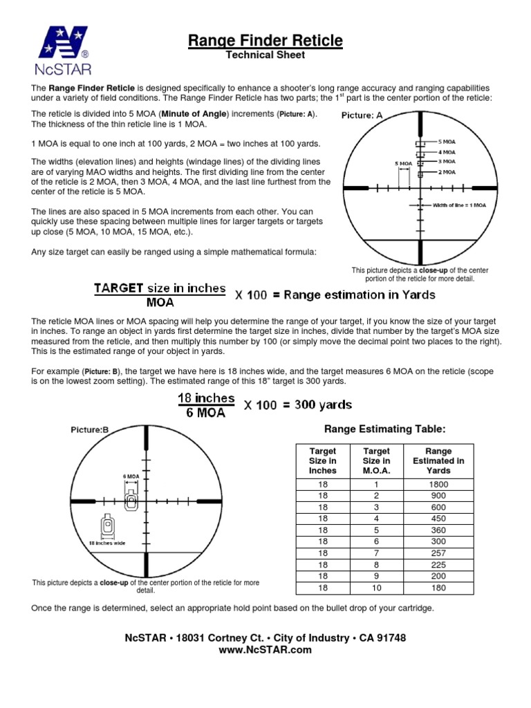 Rangefinder Reticle | PDF | Minute And Second Of Arc | Telescopic Sight