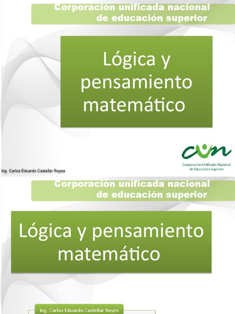 S2 Presentación Logica y Pensamiento Matematico | PDF | Proposición | Conjunto (Matemáticas)