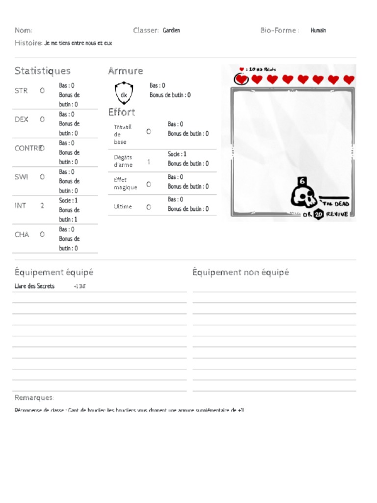 IC RPG Character Sheet | PDF