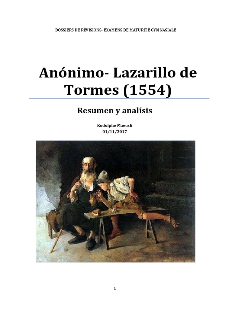 Lazarillo de Tormes Anonimo Resume Et An | PDF | Novelas | Héroe