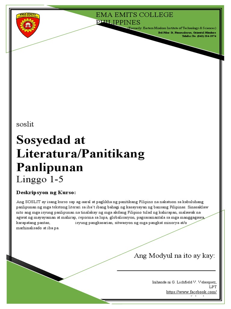 Soslit Week 1 5 3 | PDF