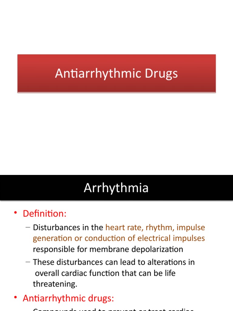 Anti Arrhythmic Drugs | PDF | Clinical Medicine | Pharmacology