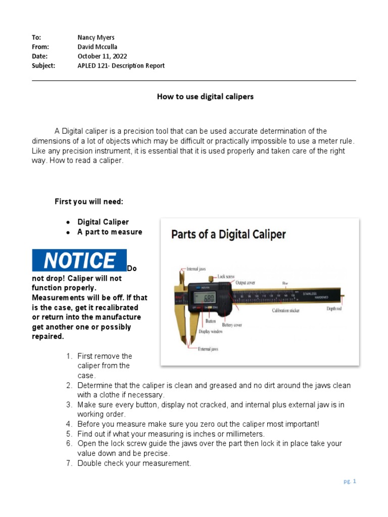 Digital Caliper Instructions How To Fixed | PDF | Home & Garden