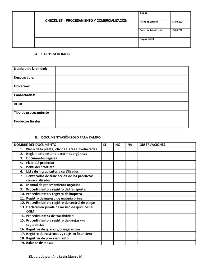Check List Proceso-Comercial | PDF | Pesticida