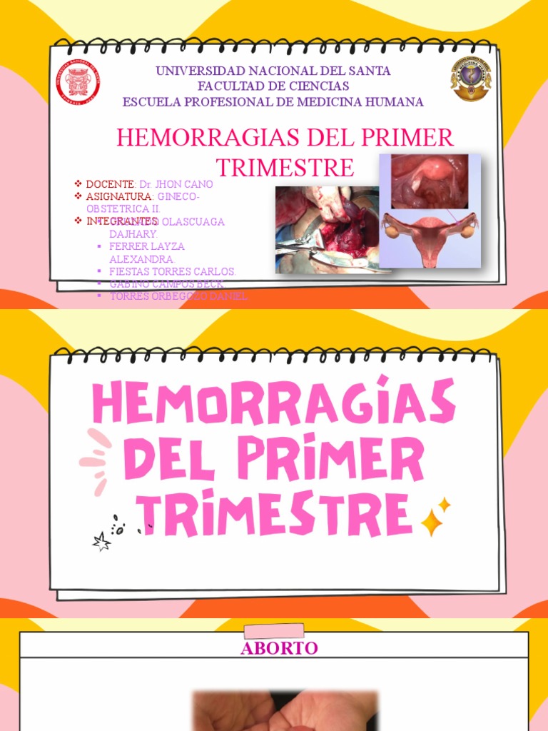 Hemorragias Del Primer Trimestre | PDF | El embarazo | Aborto