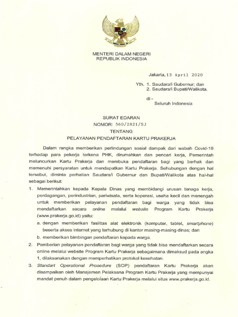 Surat Edaran Kemendagri | PDF