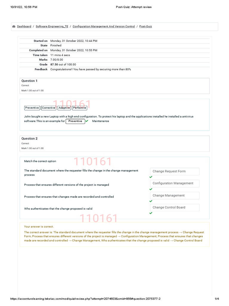 Started On State Completed On Time Taken Marks Grade Feedback | PDF | Version Control | Software ...