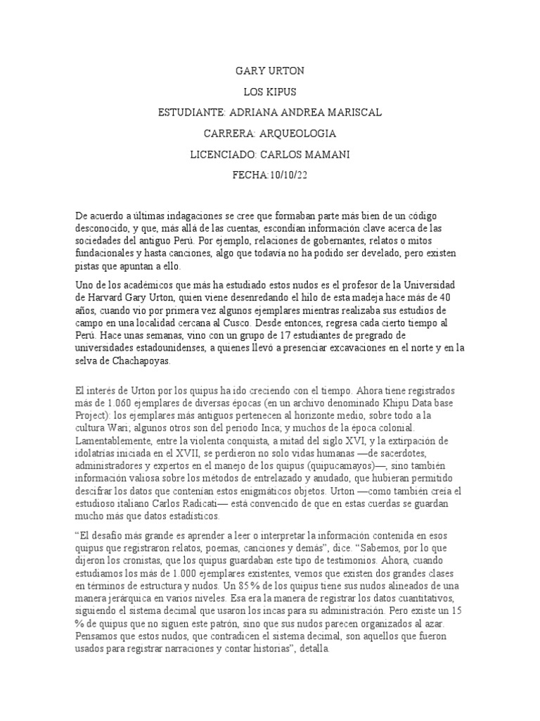 Gary Urton | PDF