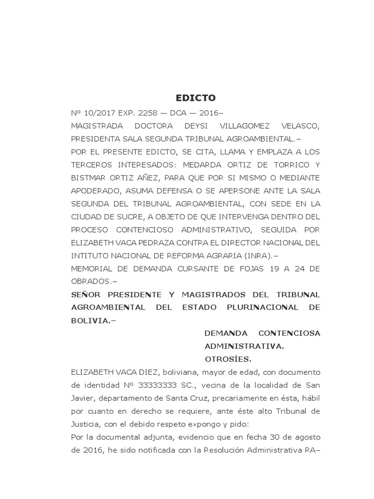 EDICTO | PDF | Debido al proceso | Evaluación