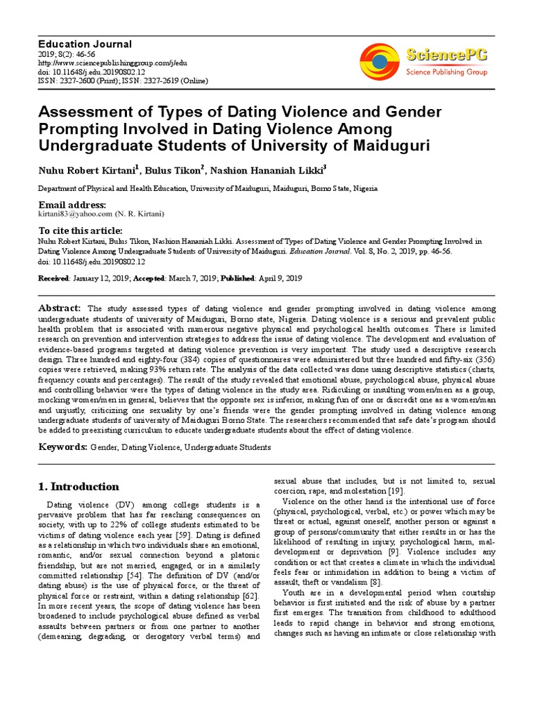 10 11648 J Edu 20190802 12 | PDF | Attachment Theory | Violence