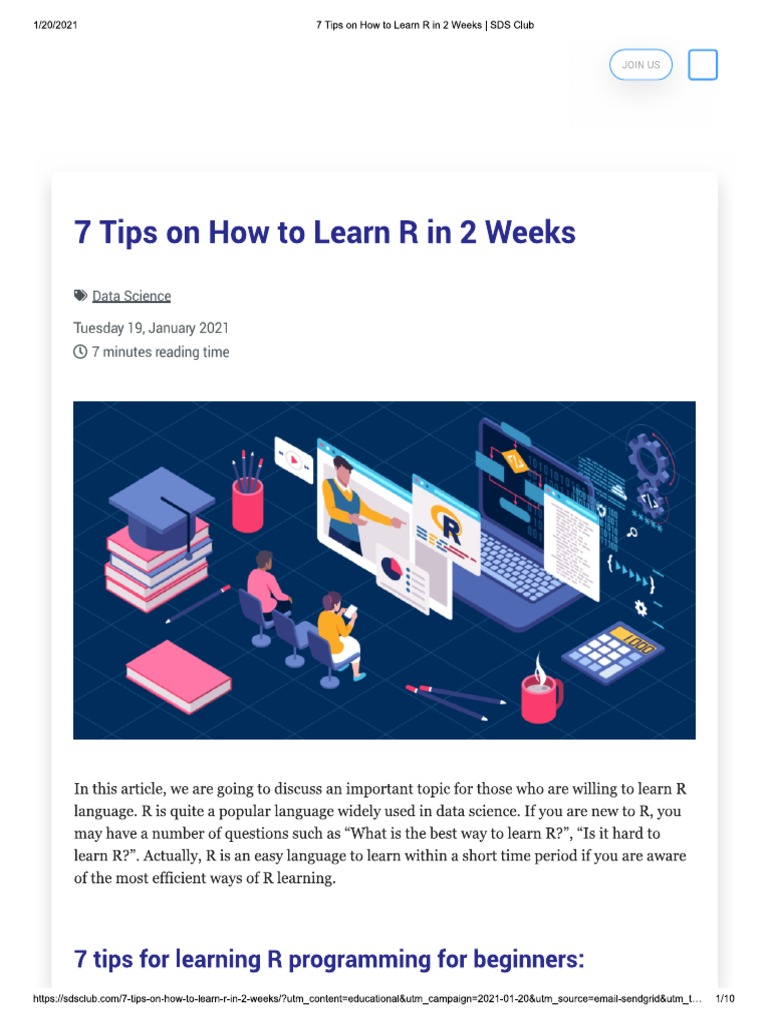 7 Tips On How To Learn R in 2 Weeks | PDF