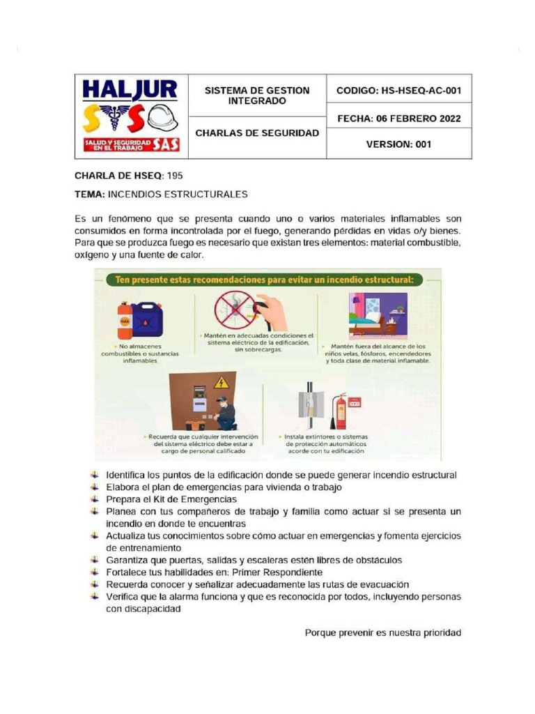 Charla de Seguridad | PDF