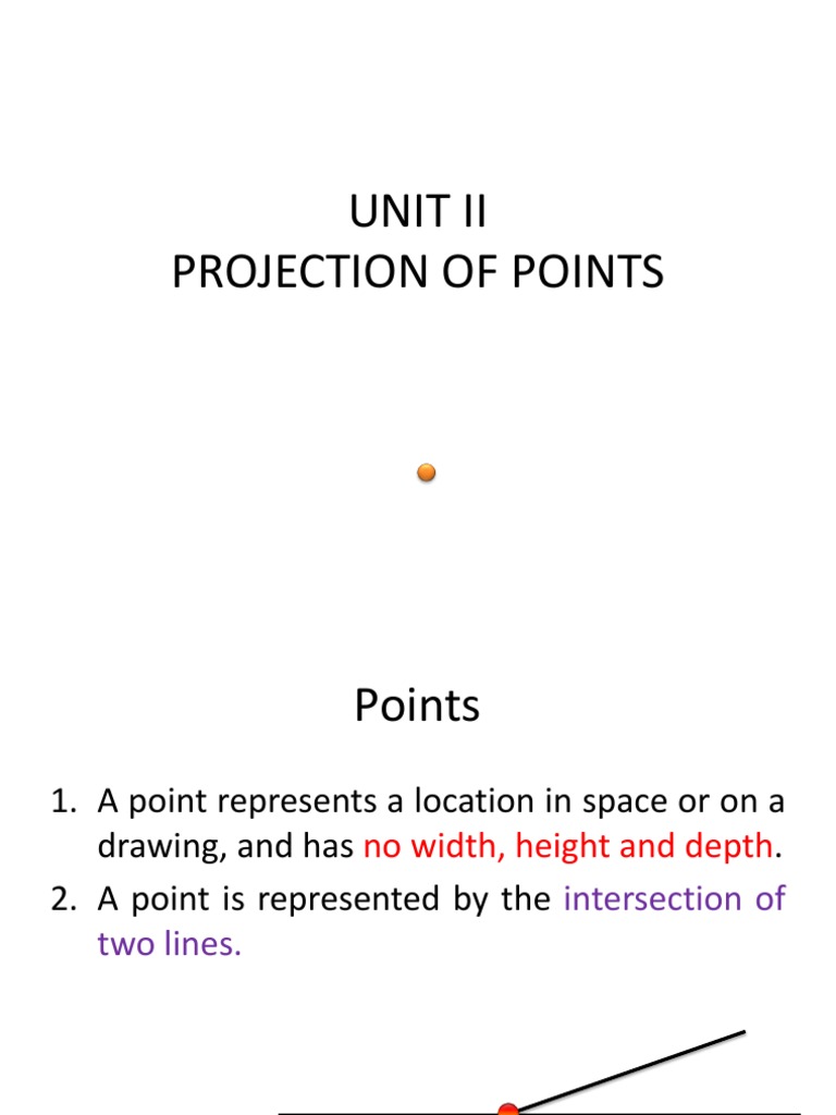 Unit Ii 1 Projection Of Points Download Free Pdf Cartesian Coordinate System Euclidean