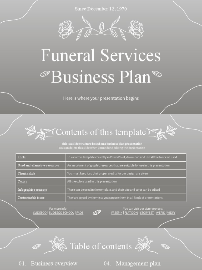 Funeral Services Business Plan by Slidesgo | PDF | Planets | Solar System