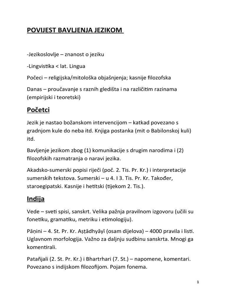 Skripta Osnovne Teorije Jezika | PDF