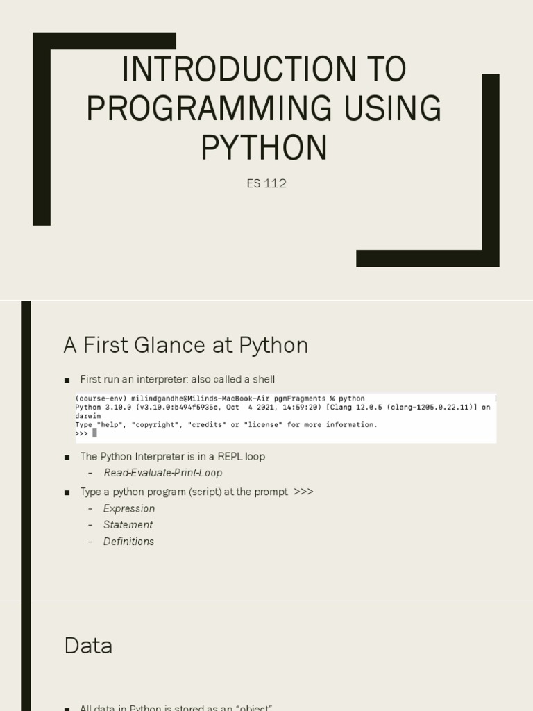 ES112Lecture2 Iiitb | Download Free PDF | Boolean Data Type | Variable (Computer Science)