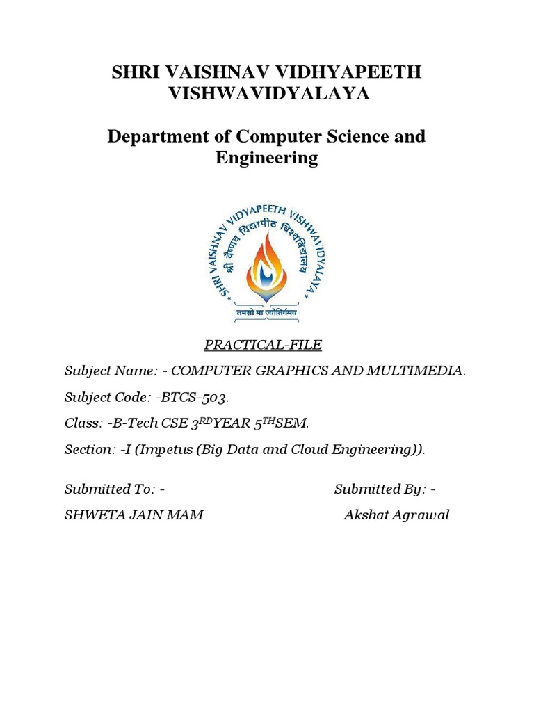 CGM Practical File by Akshat Agrawal | Download Free PDF | Subroutine | Computer Program