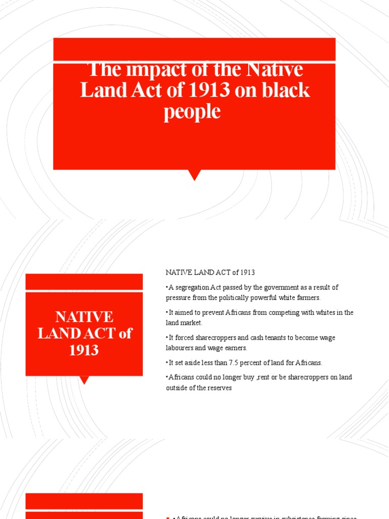 Impact of the 1913 Native Land Act | PDF | Travel